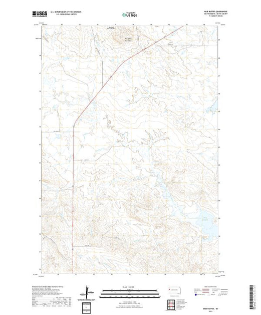 USGS US Topo 7.5-minute map for Mud Buttes SD 2021 – American Map Store