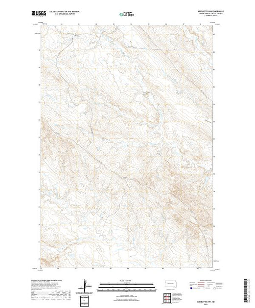USGS US Topo 7.5-minute map for Mud Buttes NW SD 2021 – American Map Store
