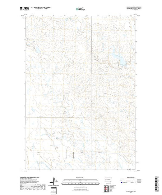 USGS US Topo 7.5-minute map for Newell Lake SD 2021 – American Map Store