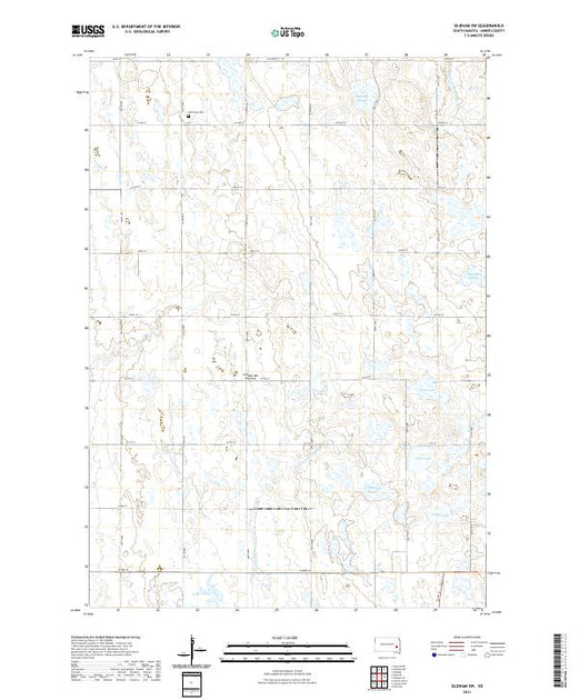 USGS US Topo 7.5-minute map for Oldham SW SD 2021 – American Map Store