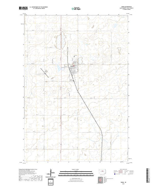 USGS US Topo 7.5-minute map for Onida SD 2021 – American Map Store