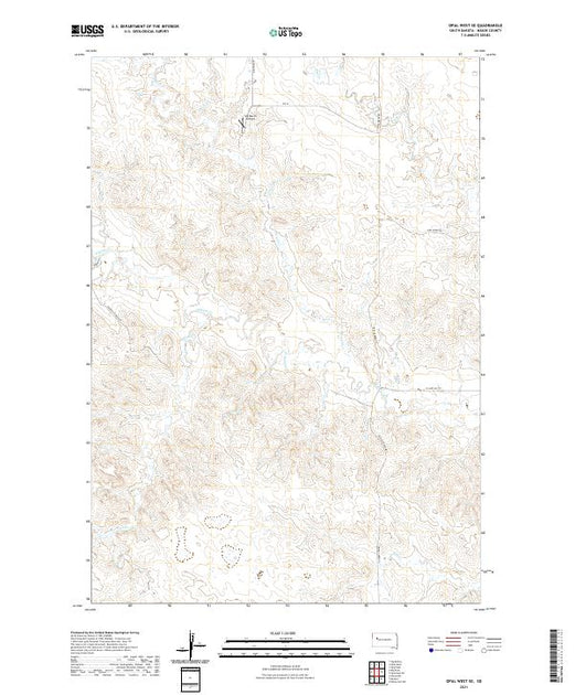 USGS US Topo 7.5-minute map for Opal West SE SD 2021 – American Map Store