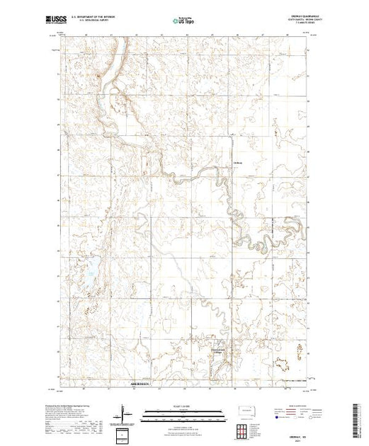 USGS US Topo 7.5-minute map for Ordway SD 2021 – American Map Store