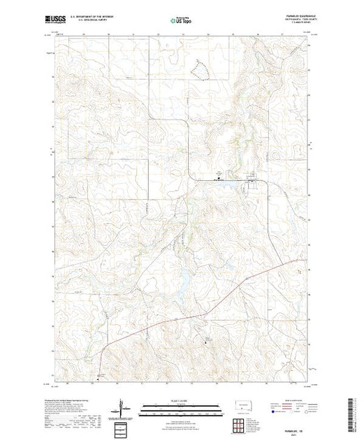 USGS US Topo 7.5-minute map for Parmelee SD 2021 – American Map Store
