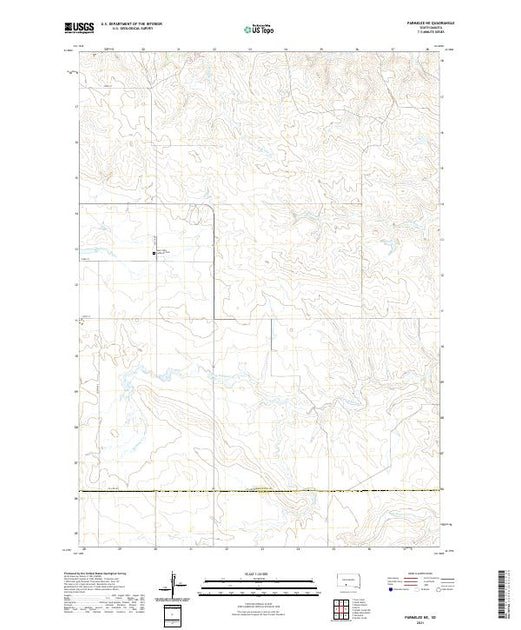 USGS US Topo 7.5-minute map for Parmelee NE SD 2021 – American Map Store