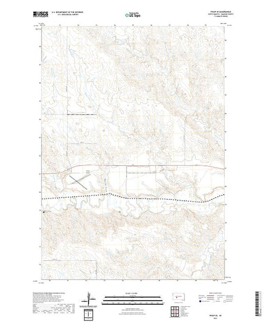 USGS US Topo 7.5-minute map for Philip SE SD 2021 – American Map Store