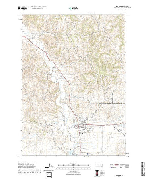 USGS US Topo 7.5-minute map for Pine Ridge SD 2021 – American Map Store