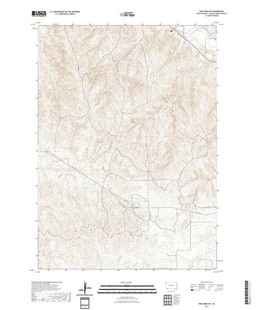 USGS US Topo 7.5-minute map for Pine Ridge SW SD 2021 – American Map Store