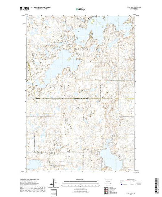 USGS US Topo 7.5-minute map for Piyas Lake SD 2021 – American Map Store