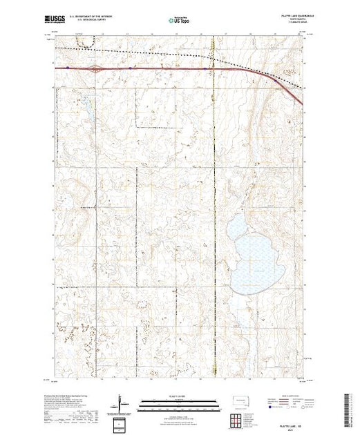 USGS US Topo 7.5-minute map for Platte Lake SD 2021 – American Map Store