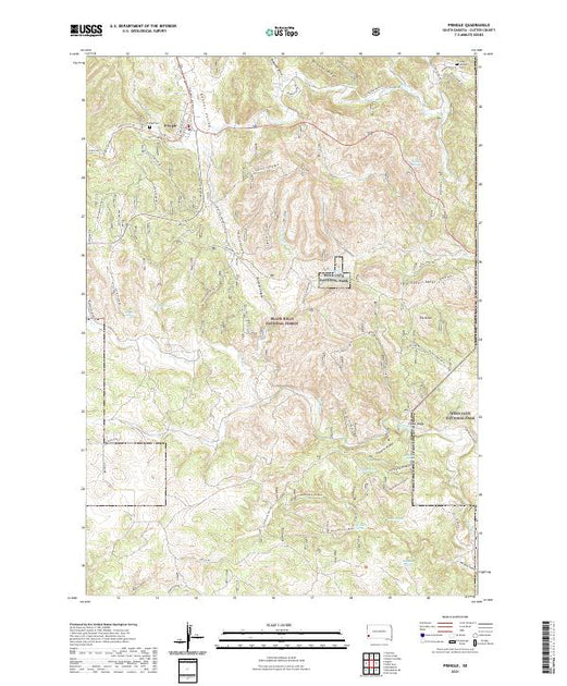 USGS US Topo 7.5-minute map for Pringle SD 2021 – American Map Store
