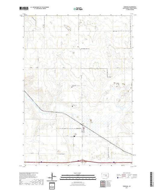 USGS US Topo 7.5-minute map for Pukwana SD 2021 – American Map Store