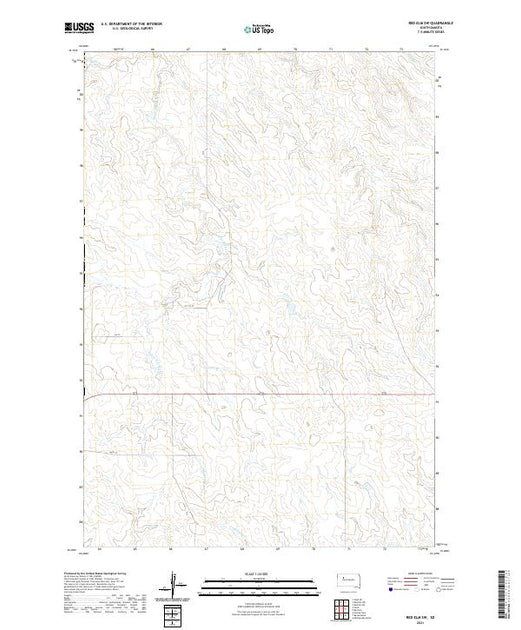 USGS US Topo 7.5-minute map for Red Elm SW SD 2021 – American Map Store
