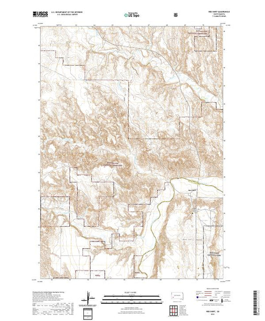 USGS US Topo 7.5-minute map for Red Shirt SD 2021 – American Map Store