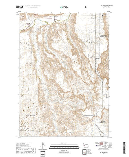 USGS US Topo 7.5-minute map for Red Shirt SW SD 2021 – American Map Store