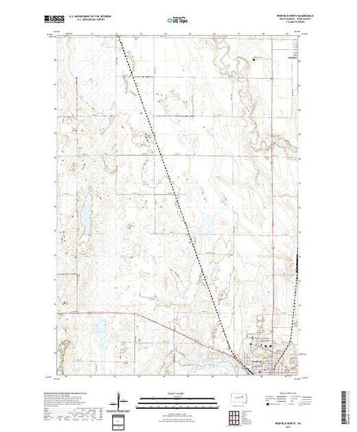 USGS US Topo 7.5-minute map for Redfield North SD 2021 – American Map Store