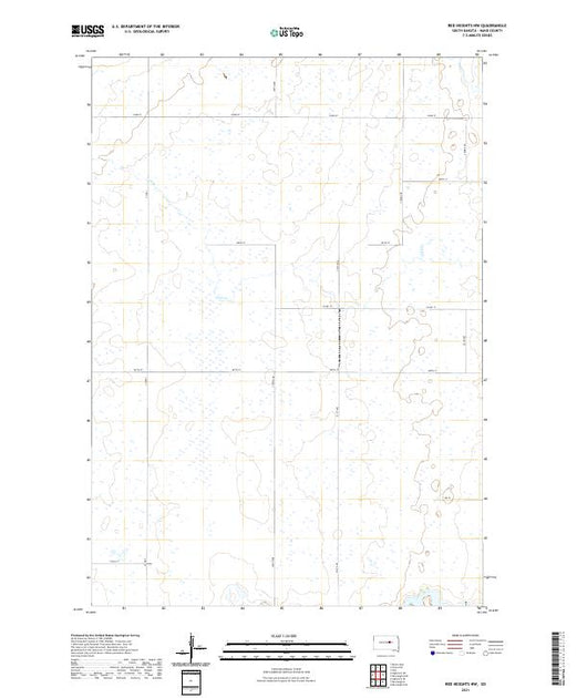 USGS US Topo 7.5-minute map for Ree Heights NW SD 2021 – American Map Store