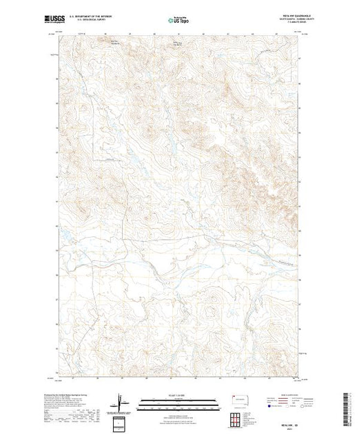 USGS US Topo 7.5-minute map for Reva NW SD 2021 – American Map Store