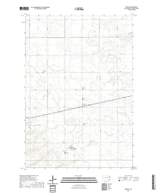 USGS US Topo 7.5-minute map for Revillo SD 2021 – American Map Store