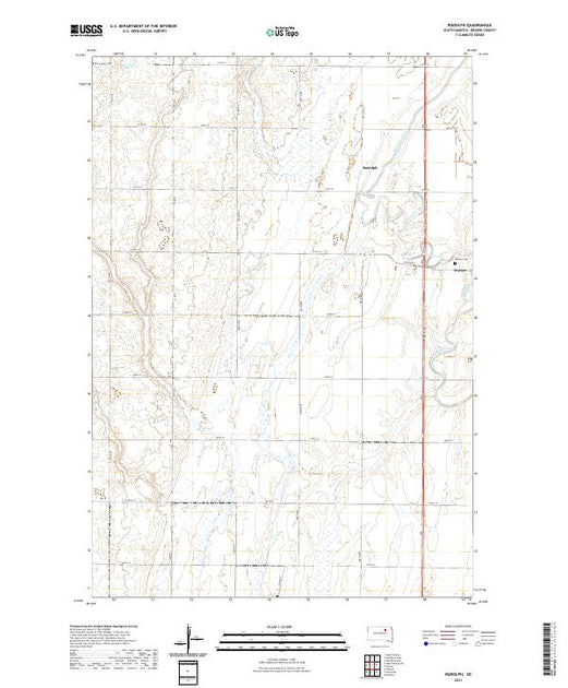 USGS US Topo 7.5-minute map for Rudolph SD 2021 – American Map Store