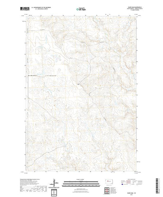 USGS US Topo 7.5-minute map for Sears Dam SD 2021 – American Map Store