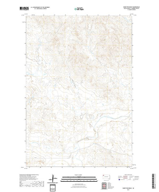 USGS US Topo 7.5-minute map for Sheep Pen Draw SD 2021 – American Map Store
