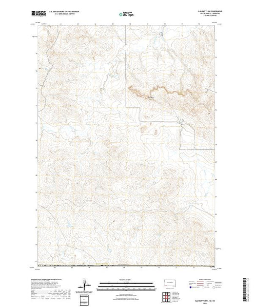 USGS US Topo 7.5-minute map for Slim Butte SW SDNE 2021 – American Map ...