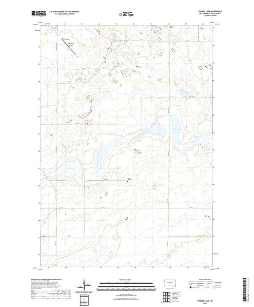 USGS US Topo 7.5-minute map for Thomas Lake SD 2021 – American Map Store