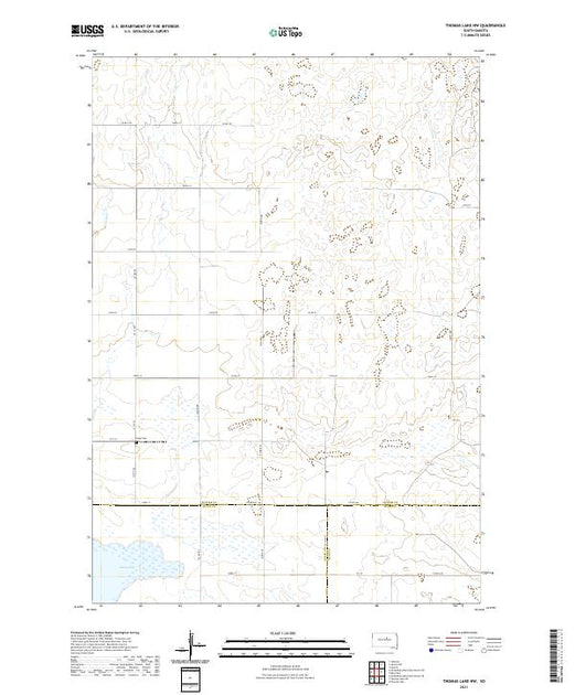 USGS US Topo 7.5-minute map for Thomas Lake NW SD 2021 – American Map Store