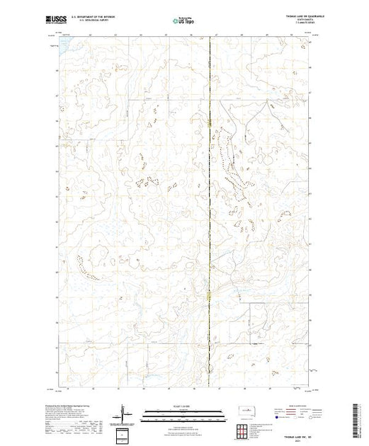 USGS US Topo 7.5-minute map for Thomas Lake SW SD 2021 – American Map Store