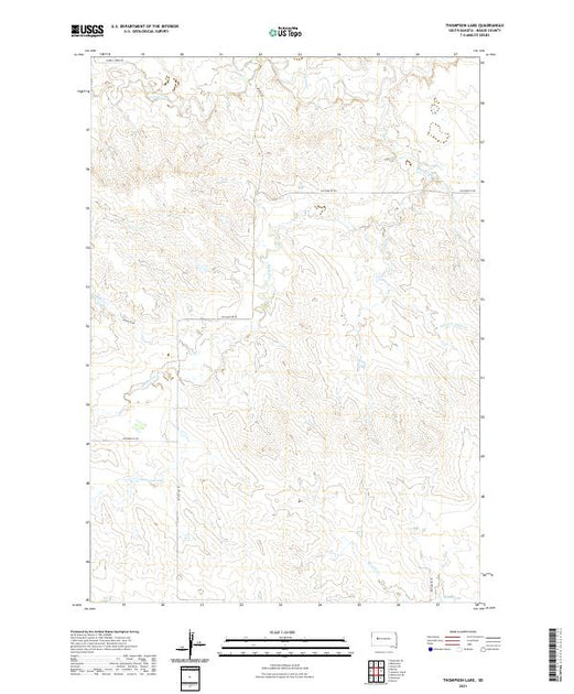 USGS US Topo 7.5-minute map for Thompson Lake SD 2021 – American Map Store