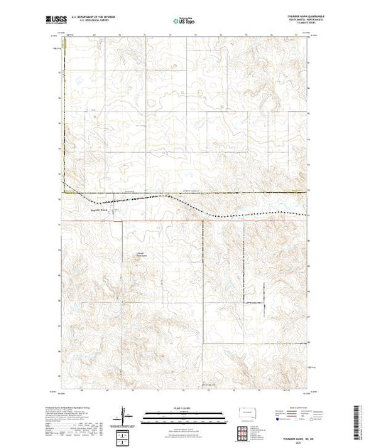 USGS US Topo 7.5-minute map for Thunder Hawk SDND 2021 – American Map Store