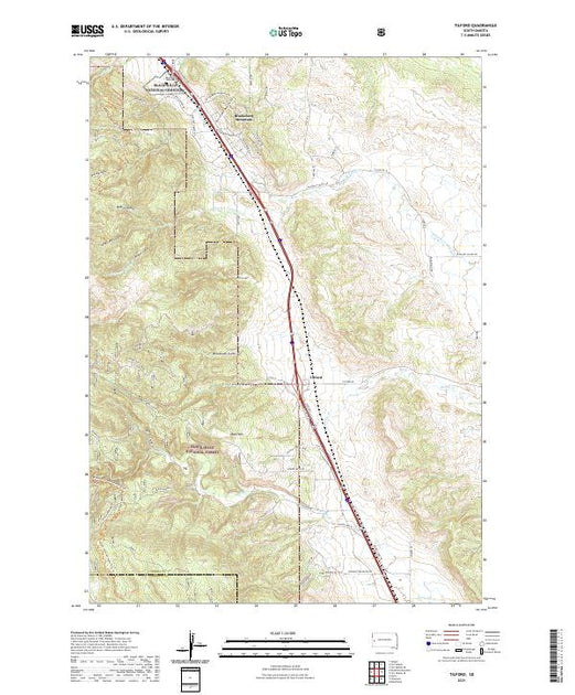 USGS US Topo 7.5-minute map for Tilford SD 2021 – American Map Store
