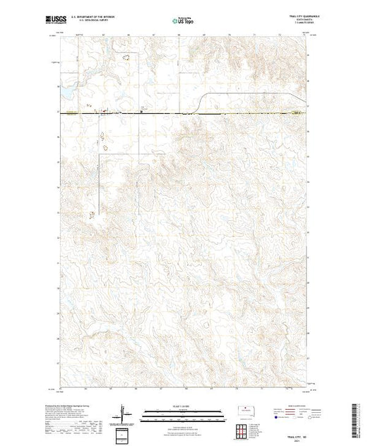 USGS US Topo 7.5-minute map for Trail City SD 2021 – American Map Store