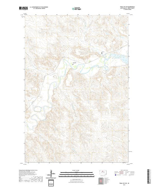USGS US Topo 7.5-minute map for Trail City SW SD 2021 – American Map Store