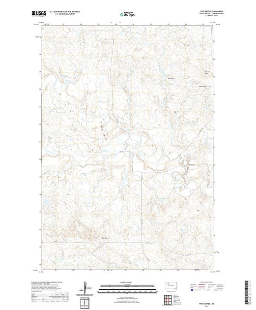 USGS US Topo 7.5-minute map for Two Buttes SD 2021 – American Map Store