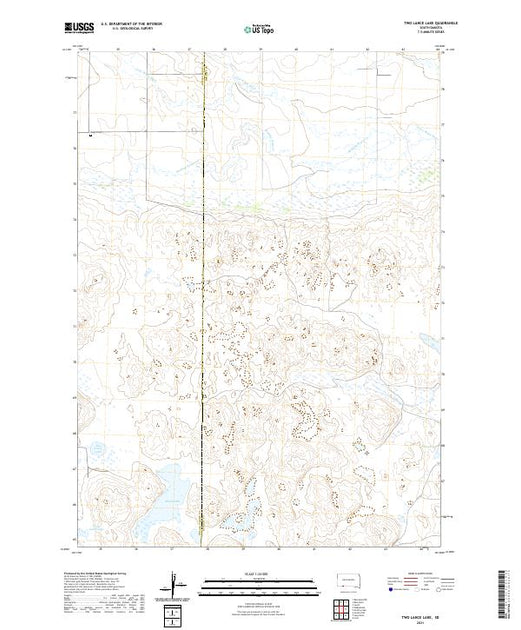 USGS US Topo 7.5-minute map for Two Lance Lake SD 2021 – American Map Store