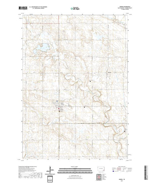 USGS US Topo 7.5-minute map for Viborg SD 2021 – American Map Store