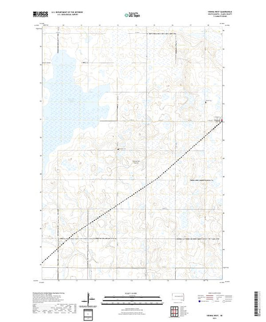 USGS US Topo 7.5-minute map for Vienna West SD 2021 – American Map Store
