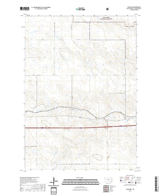 USGS US Topo 7.5-minute map for Vivian NW SD 2021 – American Map Store