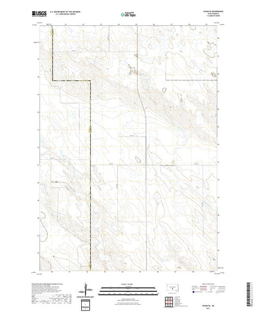 USGS US Topo 7.5-minute map for Vivian SE SD 2021 – American Map Store