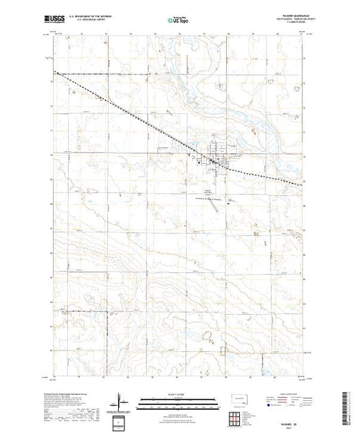 USGS US Topo 7.5-minute map for Wagner SD 2021 – American Map Store