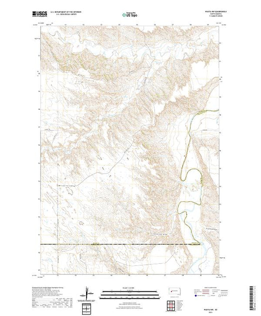 USGS US Topo 7.5-minute map for Wasta NW SD 2021 – American Map Store