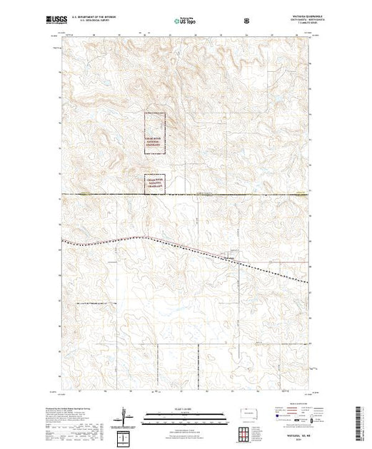 USGS US Topo 7.5-minute map for Watauga SDND 2021 – American Map Store
