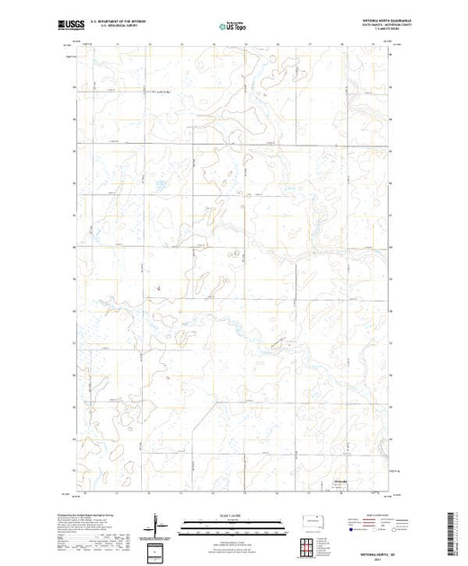 USGS US Topo 7.5-minute map for Wetonka North SD 2021 – American Map Store