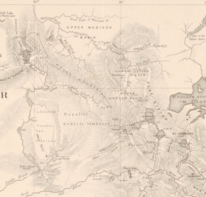 Map of the Sources of the Snake River, 1870 – American Map Store