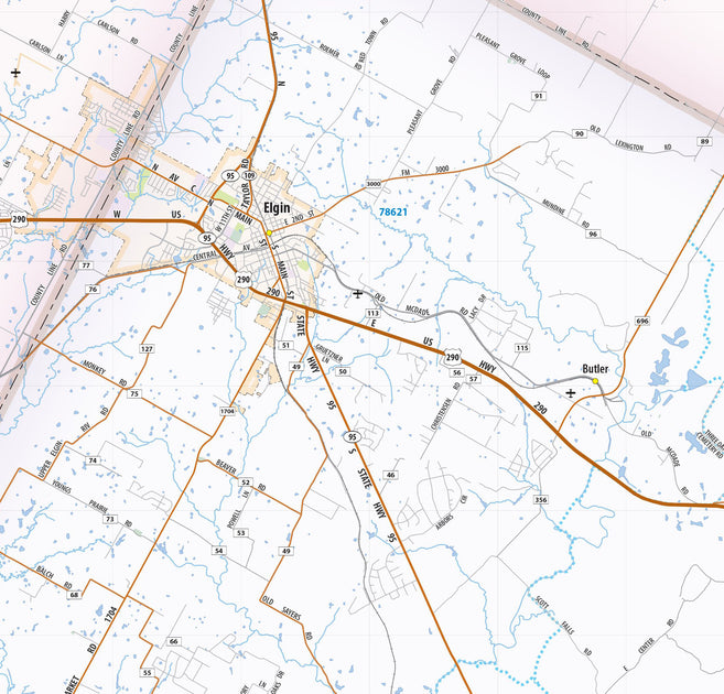 Bastrop County Tx Wall Map – American Map Store