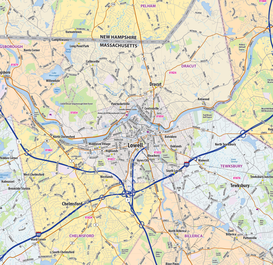 Boston North Shore Area Wall Map – American Map Store
