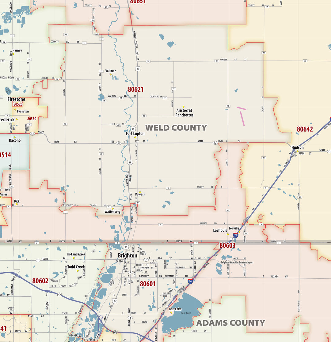 Weld County Zip Code Map Colorado