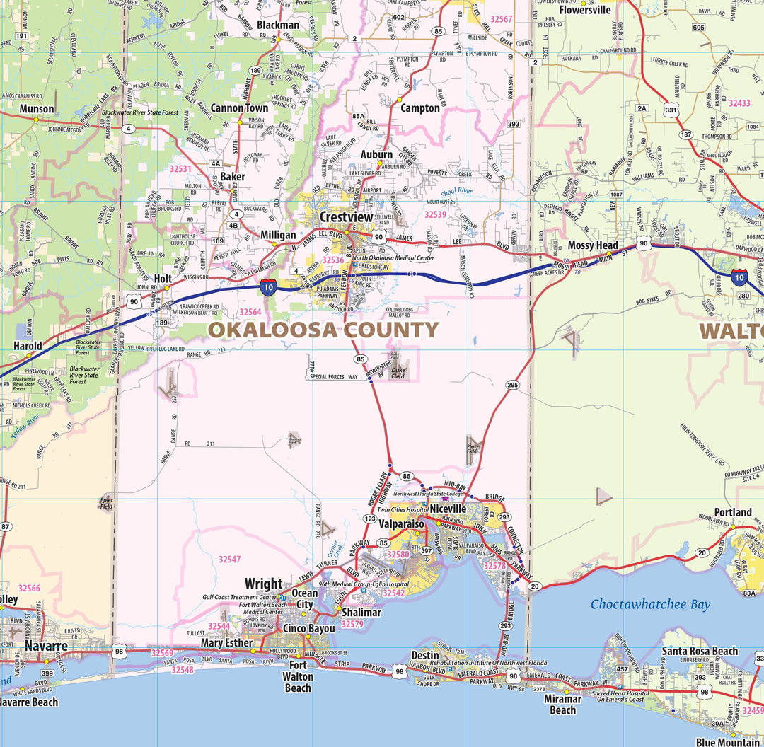 Florida Panhandle Wall Map – American Map Store